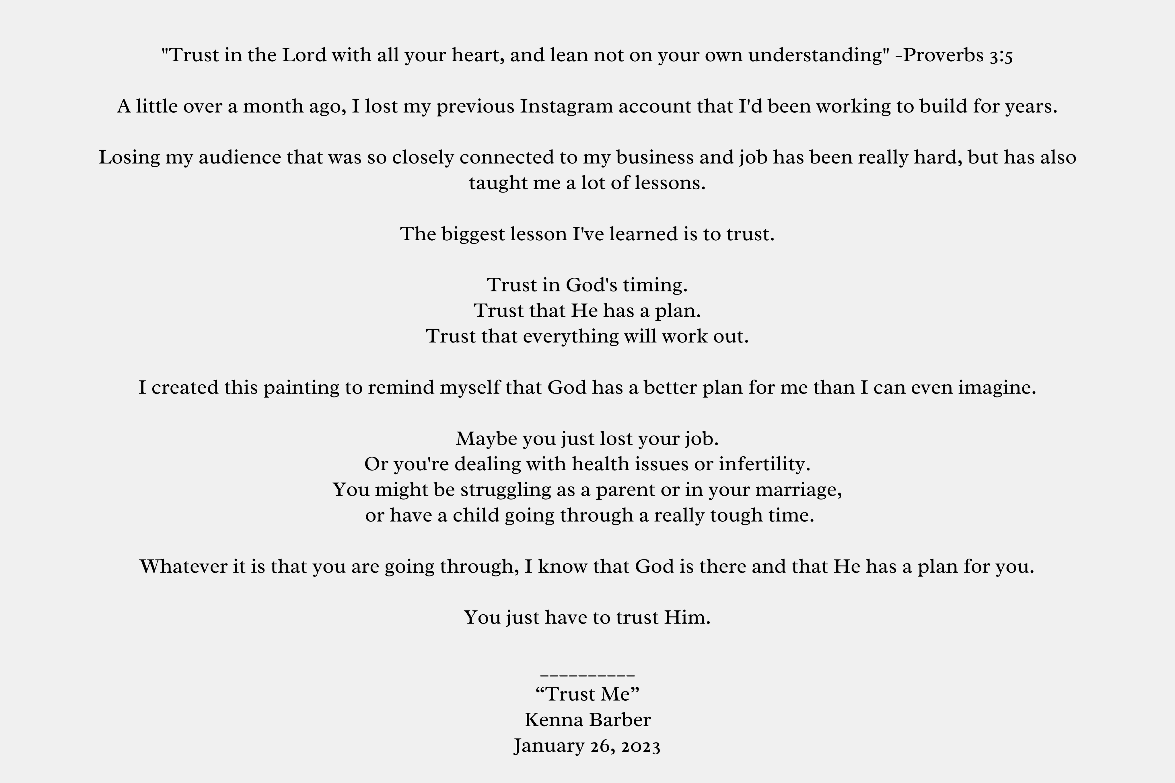 'Trust Me' Print (variations available) – Kenna Elizabeth Art